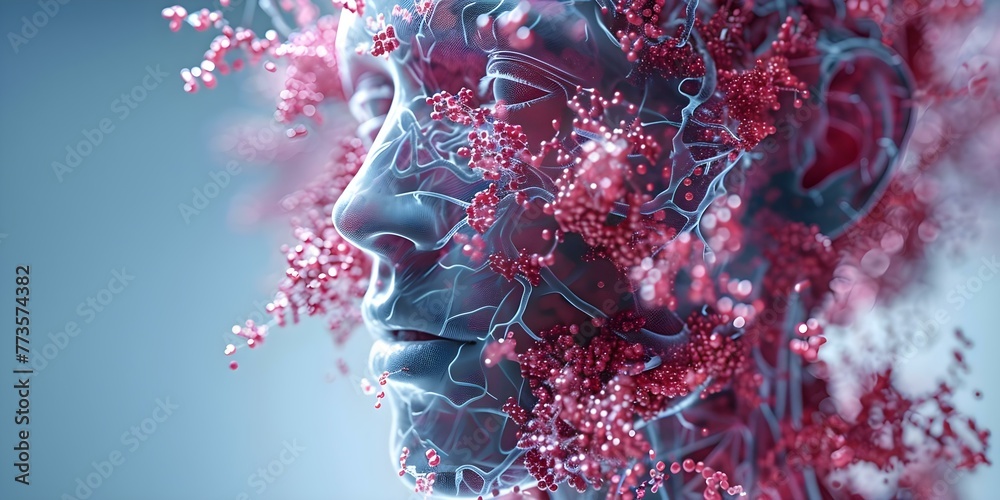 Anatomical illustration of the human lymphatic system in 3D. Concept ...