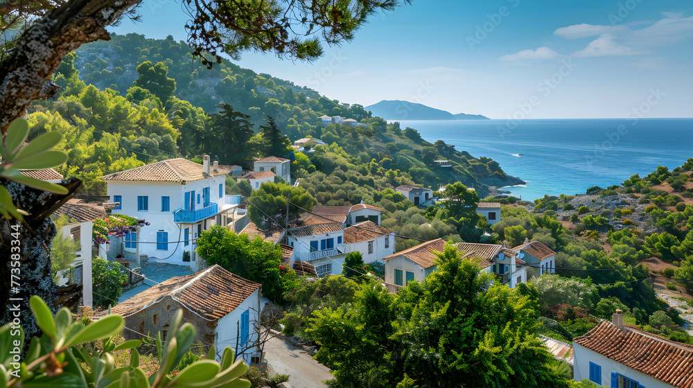 Hidden Greek Village: The Perfect Offbeat Mediterranean Paradise Stock ...