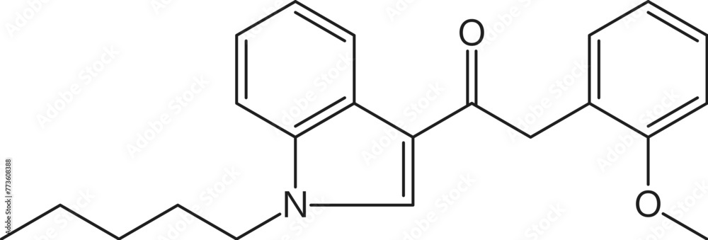 JWH-250 drug molecule formula and chemical structure, synthetic or ...