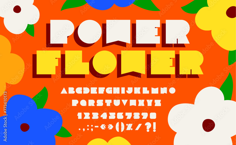 Abstract urban typeface, fat font, bold geometric type, thick solid ...