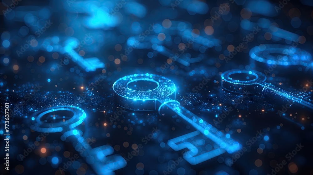 Private key. Digital lock illustration. cyber security key with digital ...