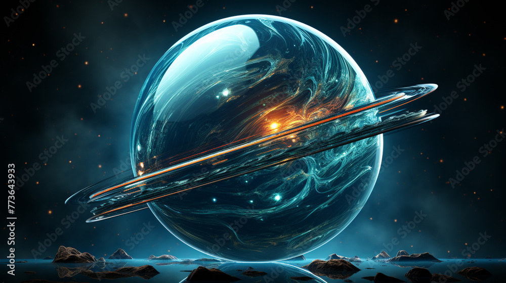 an amazing photo of Uranus highly detailed, cinematic atmosphere ...