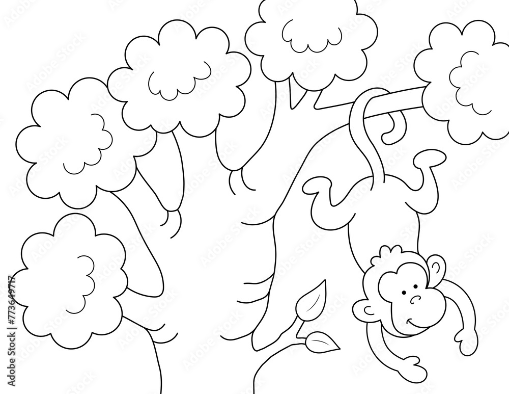 cute animal monkey coloring page. you can print it on standard 8.5x11 ...