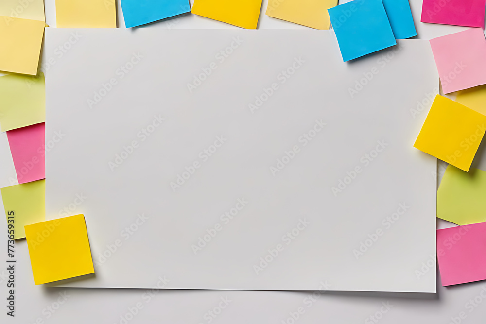 Sticky notes in copy-space background concept, big blank space ...