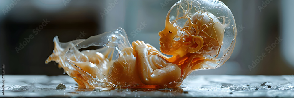 Anatomy of a Fetus - 3D Model, Human embryo fetus 3d modeling psd file ...