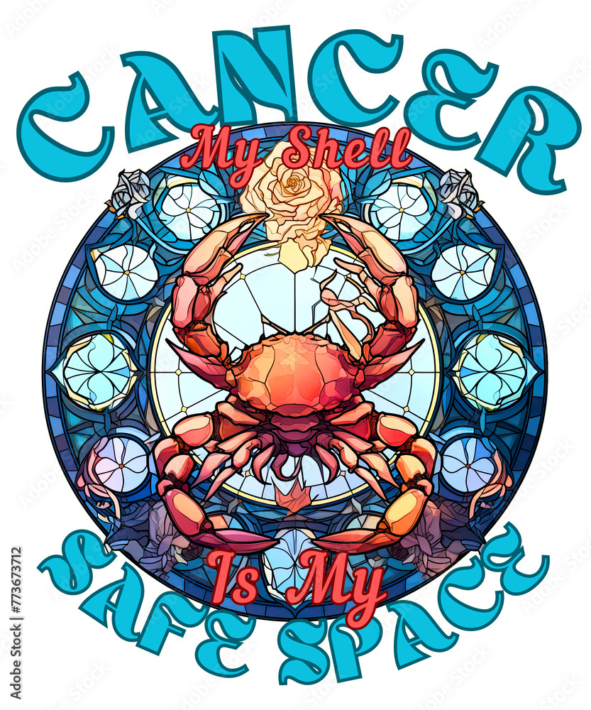 Cancer: My Shell Is My Safe Space. cancer astrology Stock Illustration ...