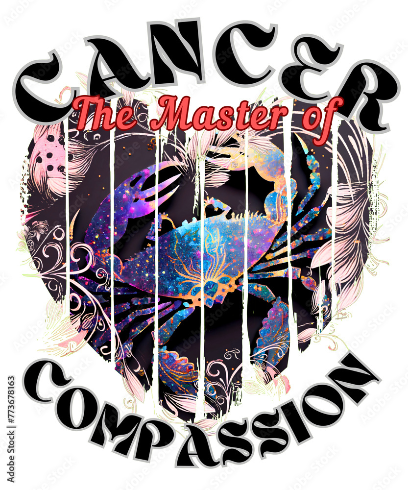 Cancer: The Master of Compassion. cancer astrology Stock Illustration ...