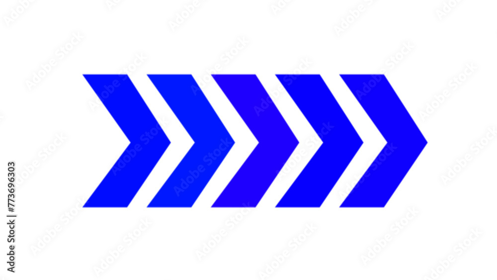Right-directional blue arrow loop. arrows for the overlay layer ...