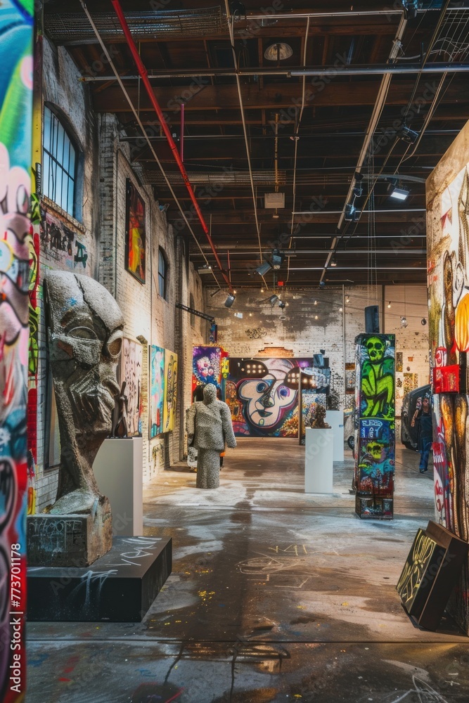 A warehouse transformed into a tech startup hub, with open-plan offices ...