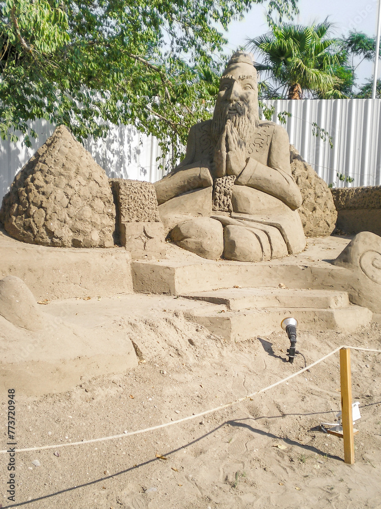 Sand exhibit of sand figure festival based on Arabian tales the 1001 ...