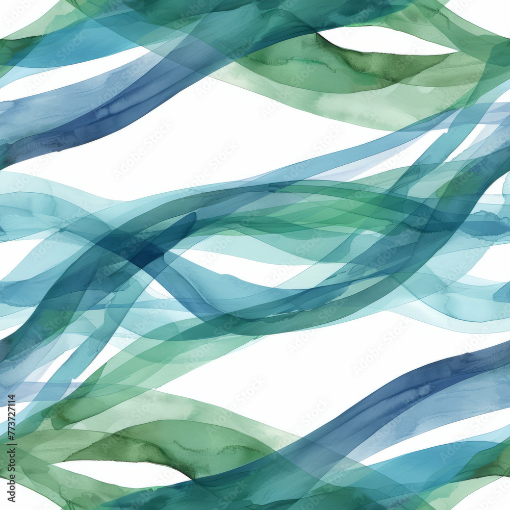 Seamless Pattern abstract blue green watercolor brushstroke watery ...