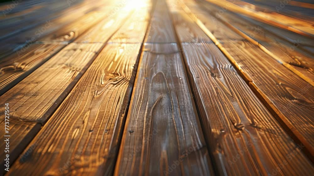 A closeup of a section of the wooden deck revealing the painstaking ...