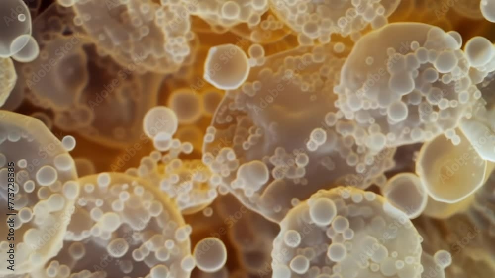 Video „A microscopic view of different types of adipose cells including ...