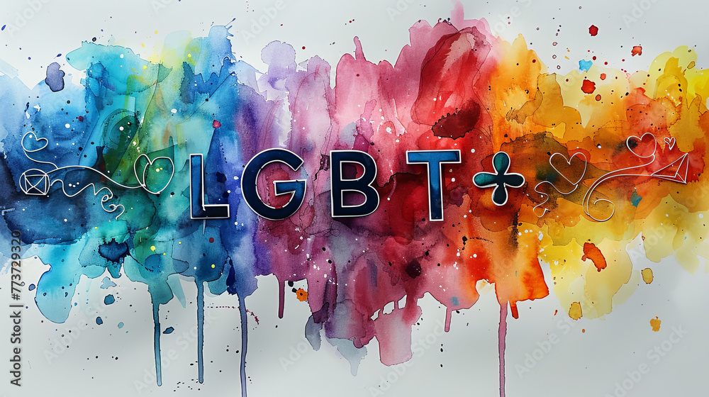 A bold and graphic greeting card design, featuring a rainbow flag ...