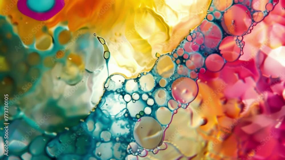 A macro photo of a microscope slide showing the intricate molecular ...