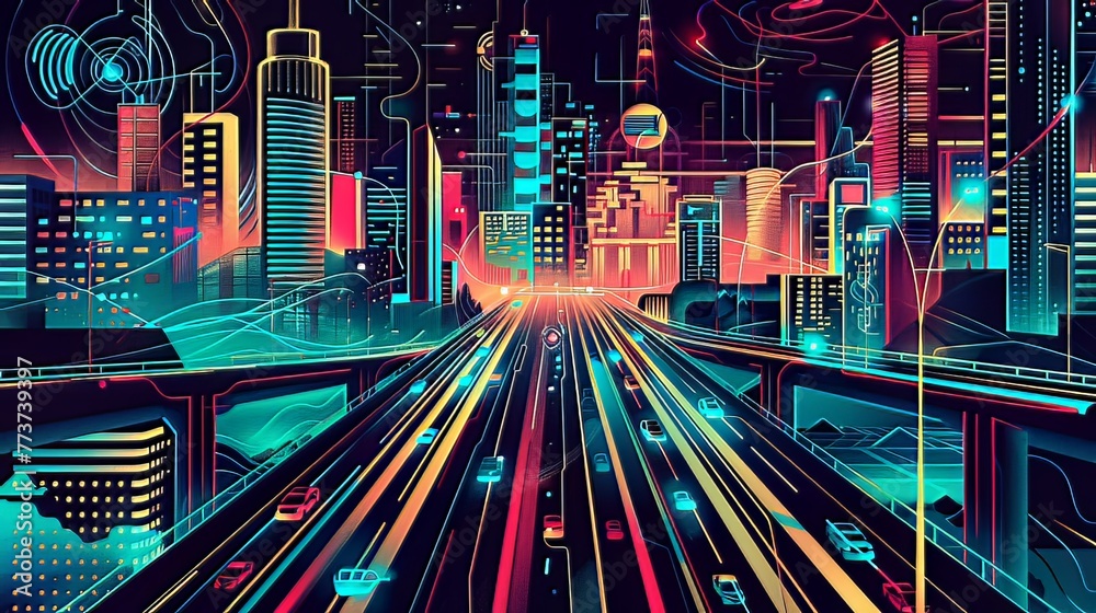 The illustration concept design of 5G technology emphasizes increased ...