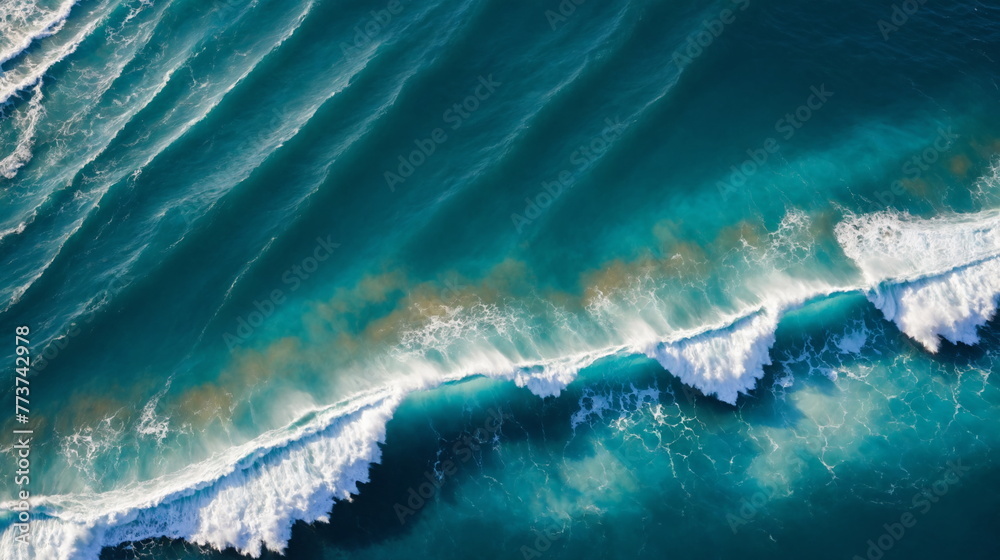 The majestic beauty of the ocean as viewed from a drone, showing the ...