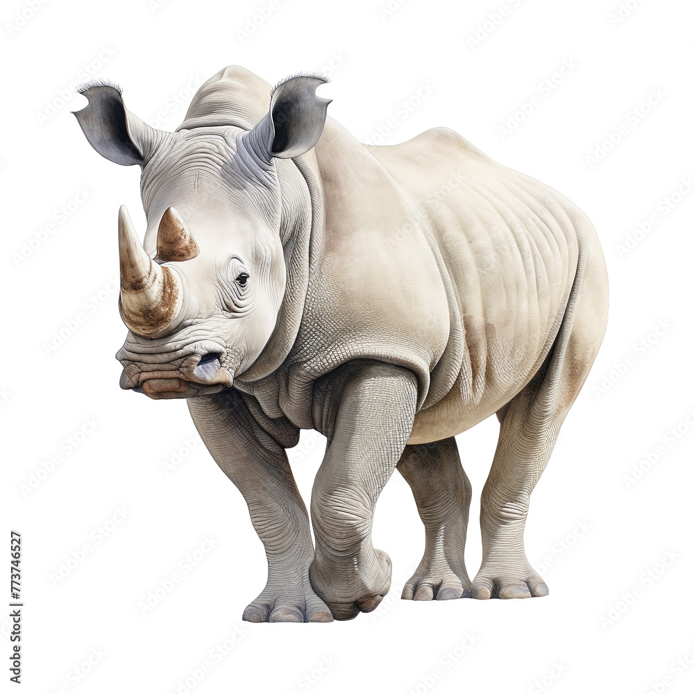 Rhino watercolor clipart illustration isolated on transparent ...