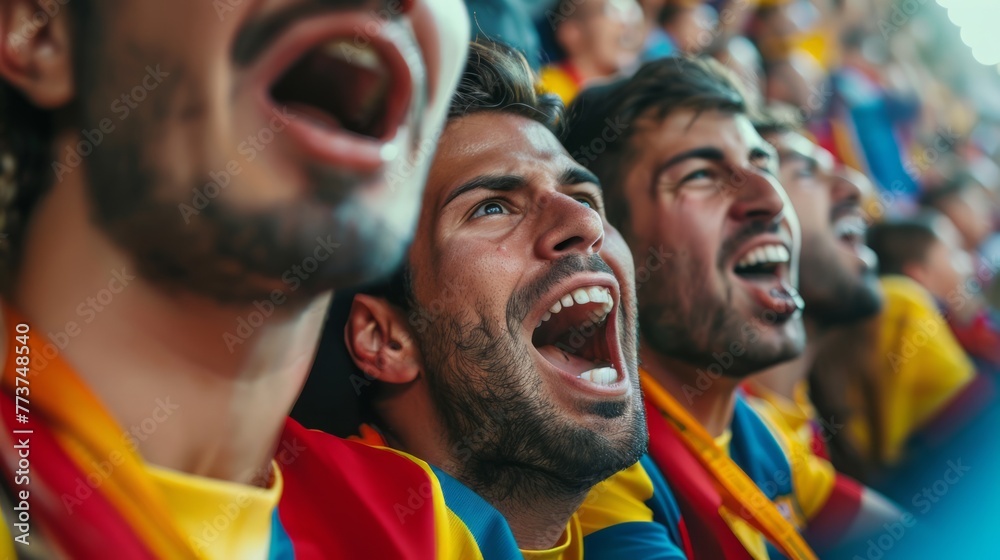the passion of soccer fandom with close up shots of supporters' faces ...