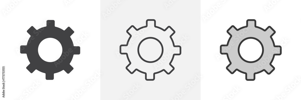 Mechanical Settings and Cog Icons. Gear Configuration and System Tuning ...