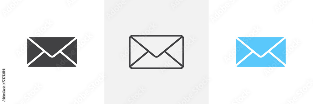 Mailing Envelope and Letter Icons. Email Message and Postal ...