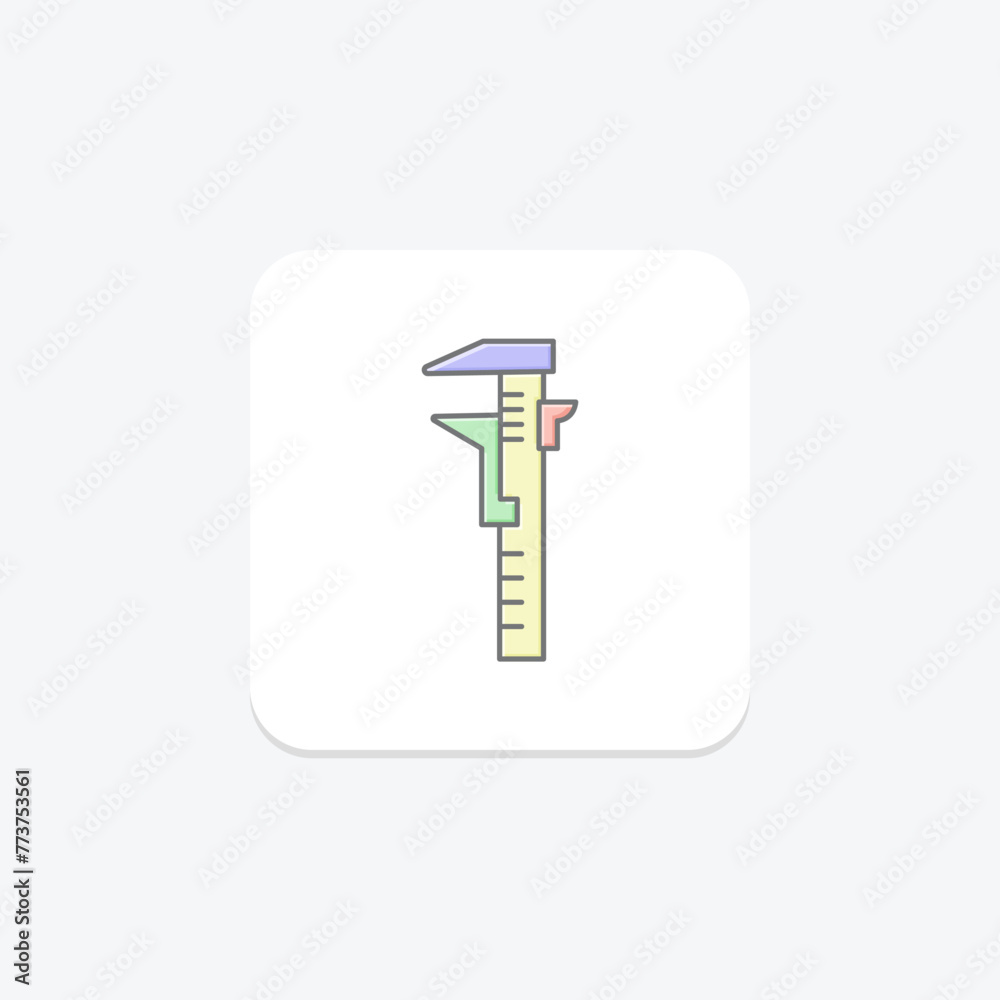 Vernier Caliper icon, caliper, measurement, tool, gauge, editable ...