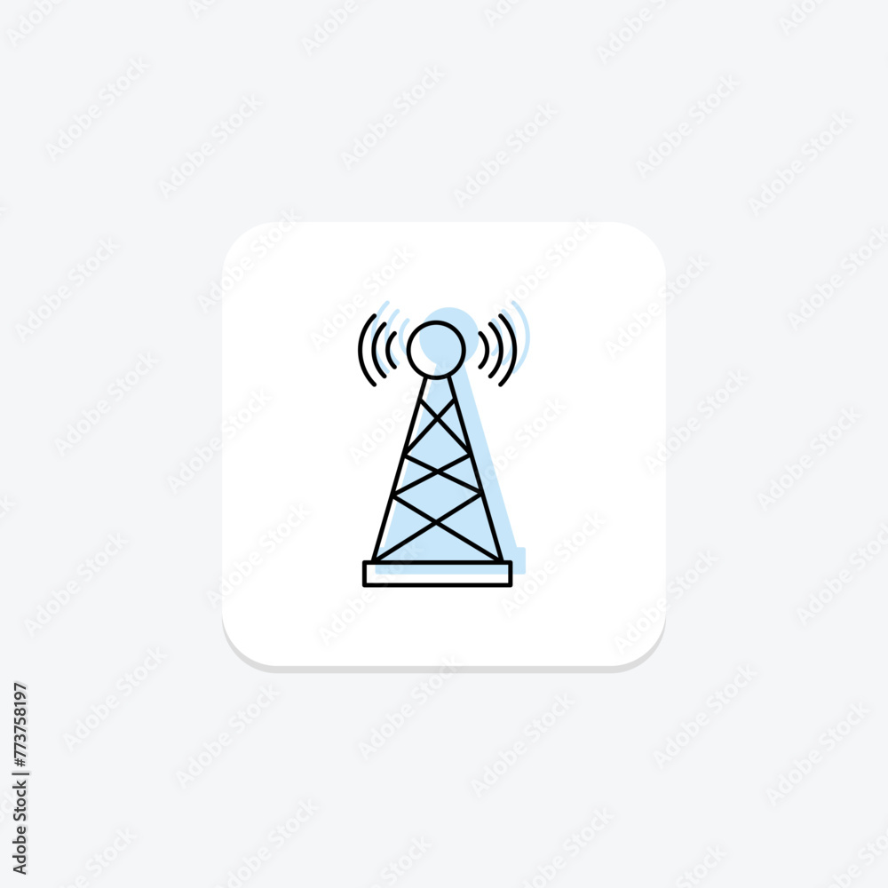 Signal Tower icon, tower, signal, communication, radio, editable vector ...