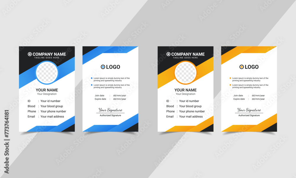Modern id card design template bundle | Office Id card | Employee Id ...