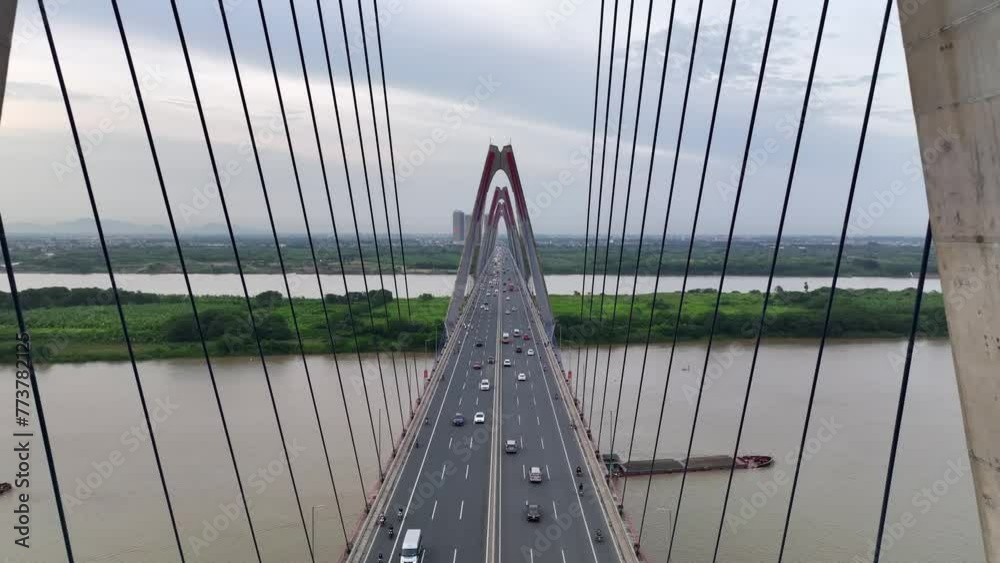 The Nhật Tân Bridge (or Vietnam–Japan Friendship Bridge) crossing the ...