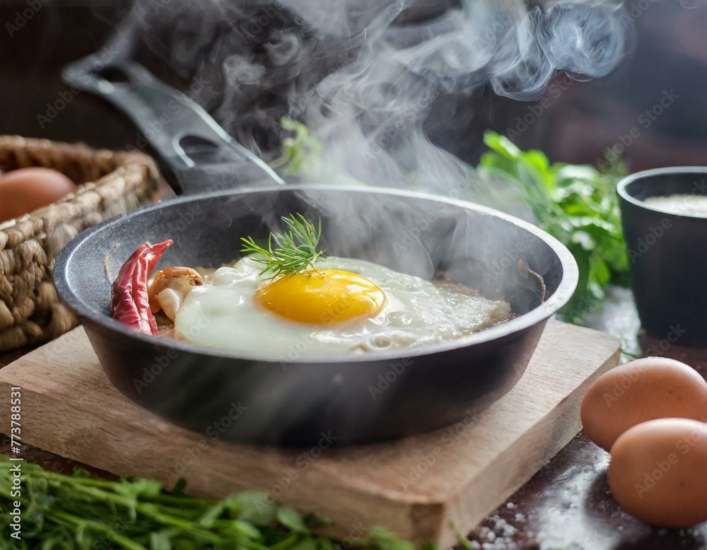スキレットで作る目玉焼き Stock Photo | Adobe Stock