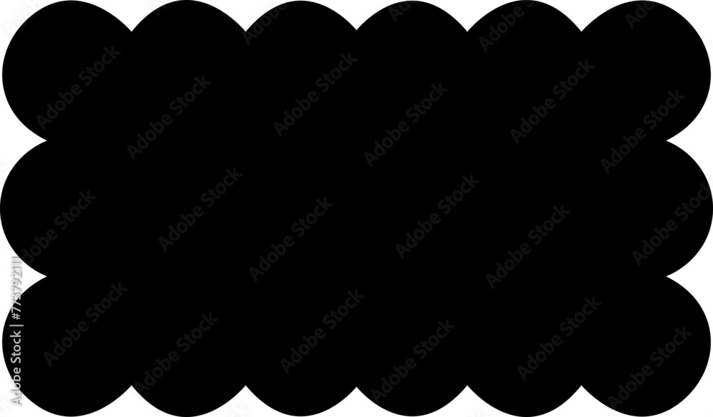 Scallop edge rounded rectangle shape Fill icon. A rectangular ...