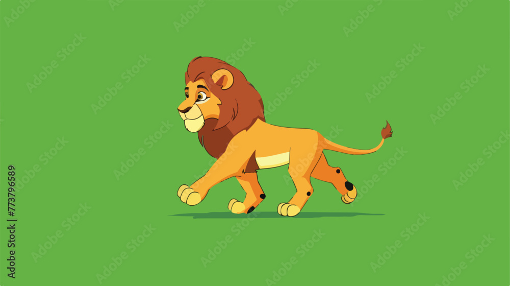 Cartoon lion walking animation on the green screen background Stock ...