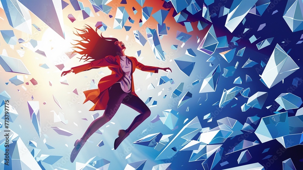 Breaking Barriers Design a banner featuring an illustration of a woman ...