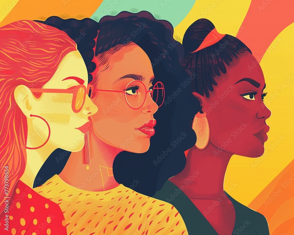 Intersectional Feminism Create an illustration highlighting the ...