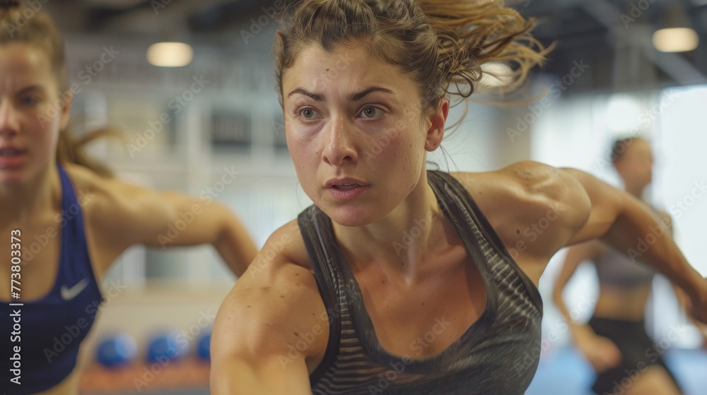 Circuit Training Professional captures of individuals moving through a ...