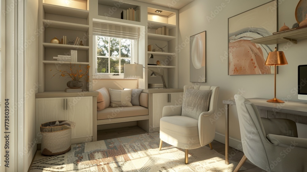 Cozy Corner Office Professional captures of a cozy corner transformed into a home office ...