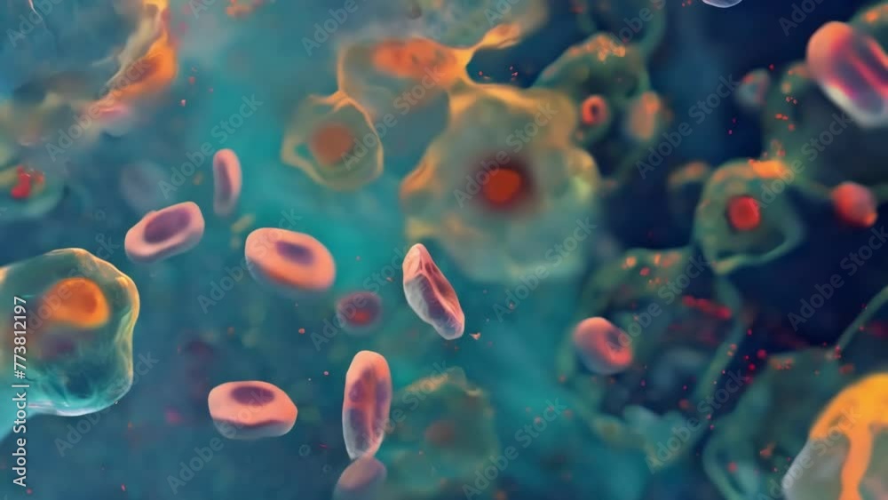 A microscopic view of a giant amoeba its size dwarfing the bacteria ...