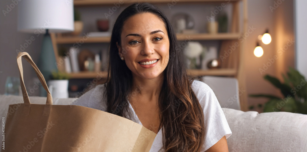 Mature adult mother, typical everyday life doing housework, shopping ...