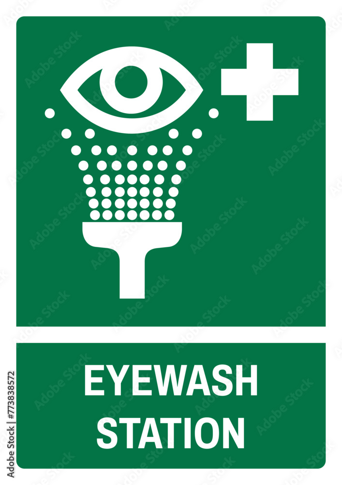 iso emergency and first aid safety signs eyewash station size a4/a3/a2 ...