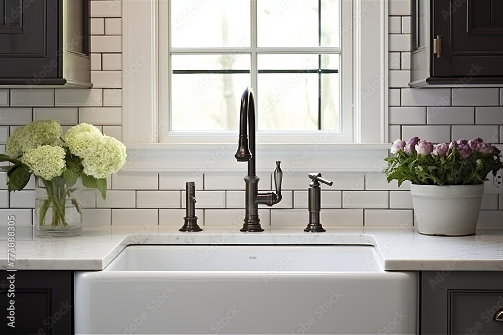 Classic Colonial Kitchen Designs: Subway Tile Backsplash, Apron Front ...
