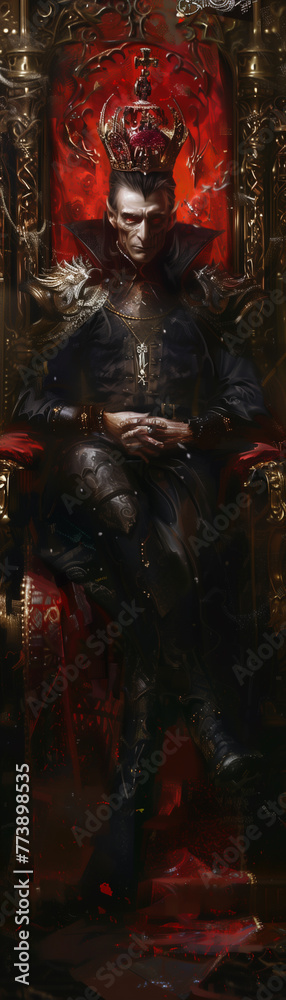 Vampire as king Vampire with a dark crown, reigning from a gothic ...