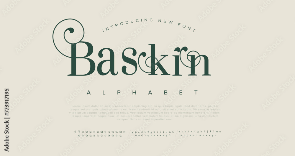 Baskin calligraphy alphabet small lettering a to z font family Stock ...