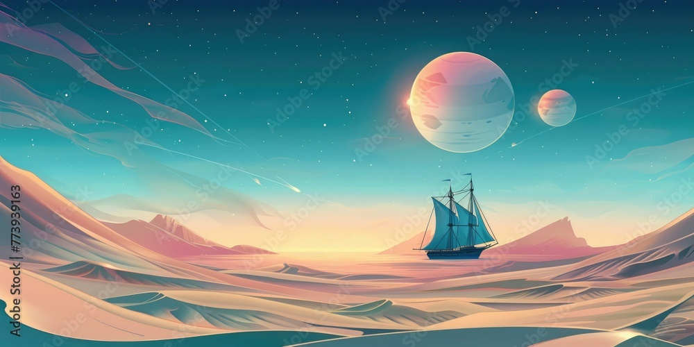 Sci-fi planetary archive orbiting dead star, preserving history of ...