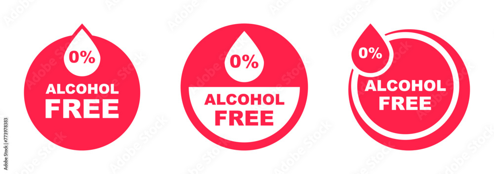 Alcohol free icons. No alcohol logo. Zero percent alcohol symbol ...