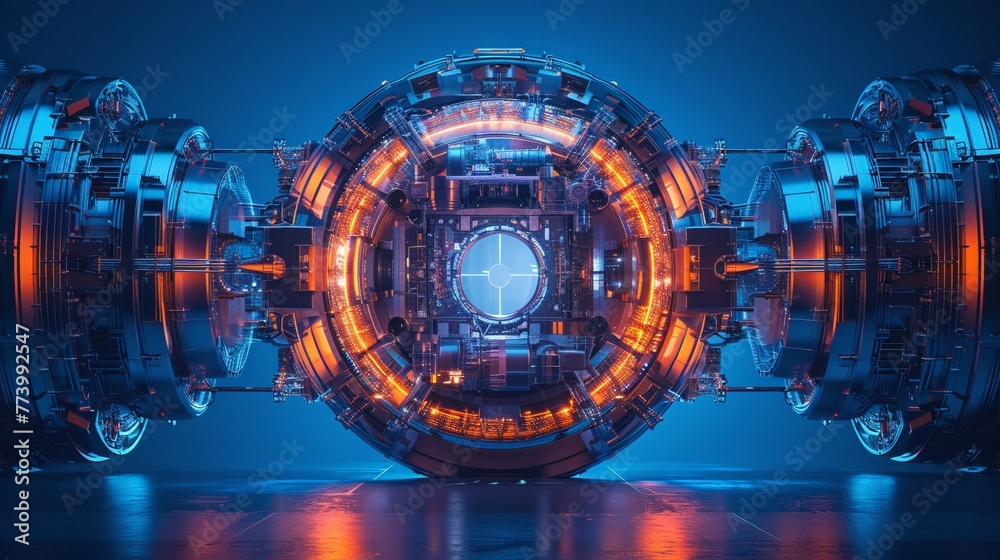 A high-resolution image of a tokamak reactor model the heart of nuclear ...