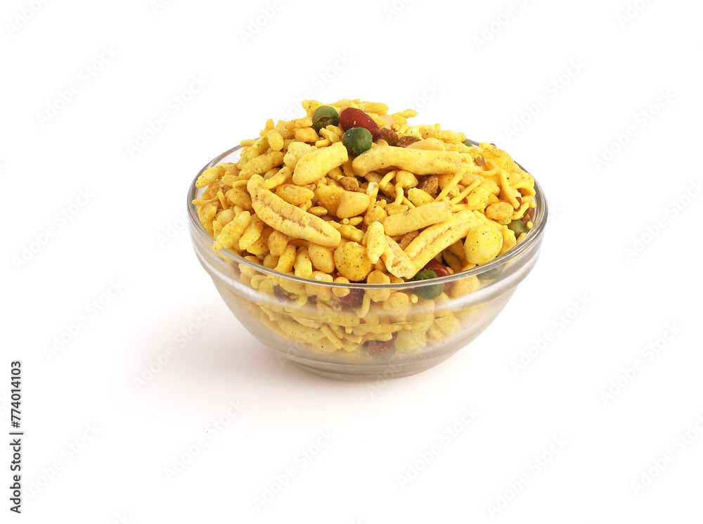 Indian khatta meetha Namkeen Snacks served in bowl or Indian ...