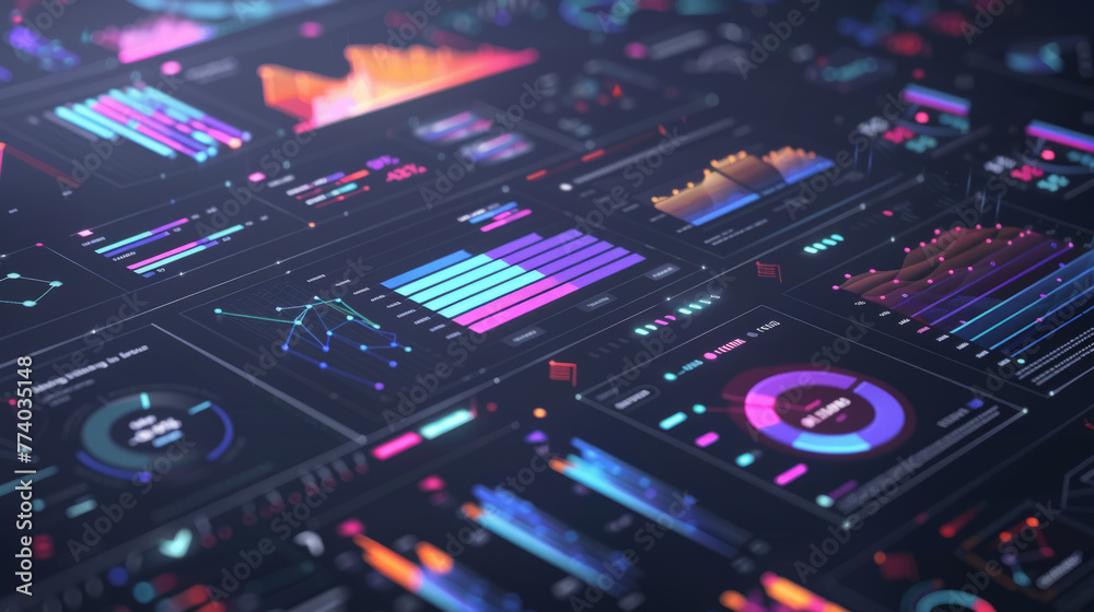 Performance management, An abstract, high-tech digital interface ...