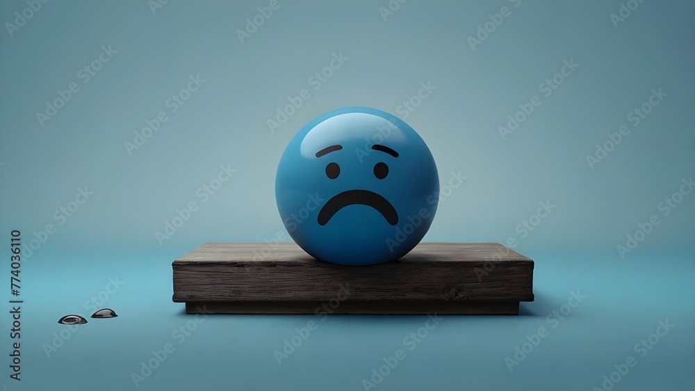 Depiction of the "Blue Monday" concept, symbolizing a day of sadness ...