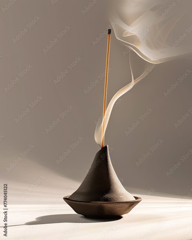 Agarwood incense, modern concept, warm tone, shadow overlay, studio ...