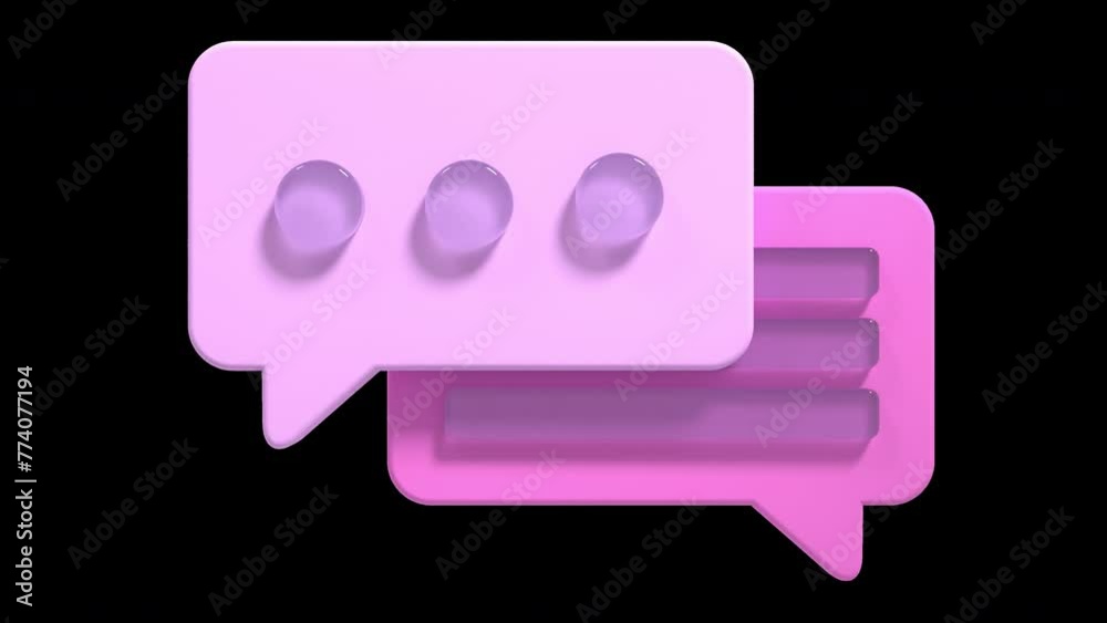 3D speech bubble animation. Empty speech bubble animation. Social media ...